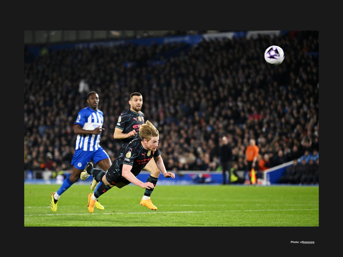 Watch: Kevin De Bruyne scores Van-Persie like diving header on Brighton
