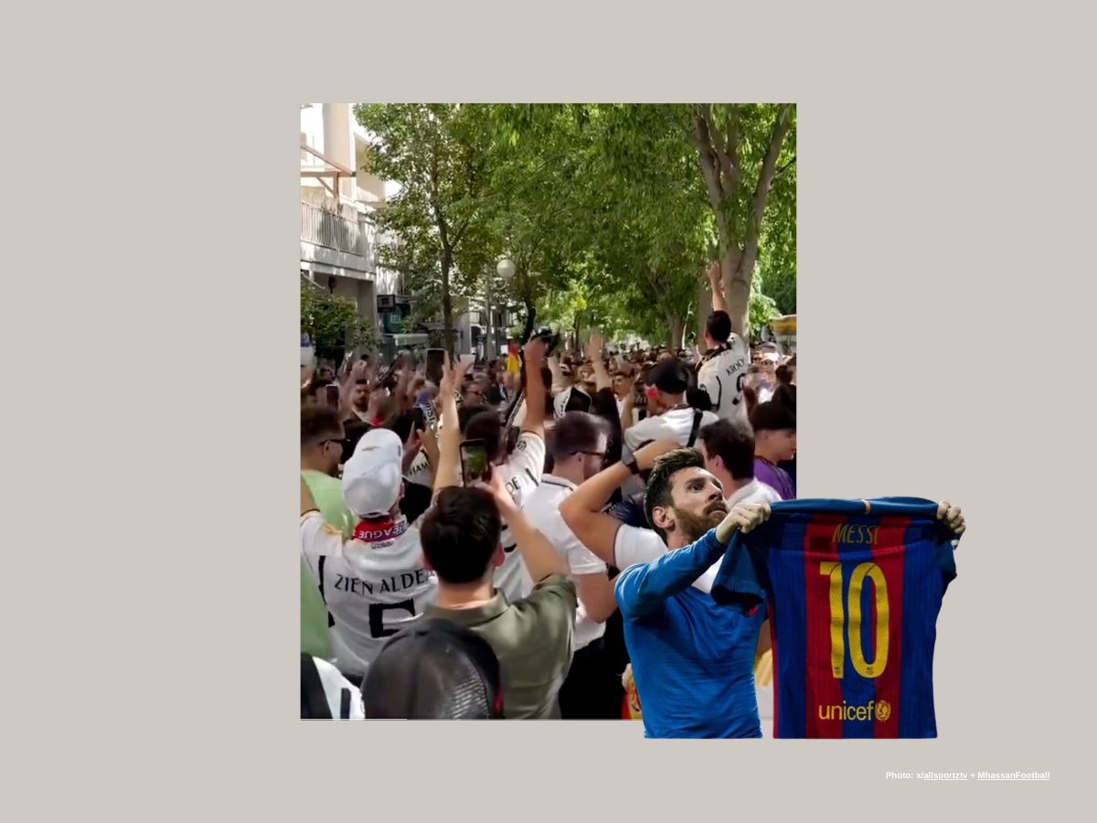Watch Madridistas unite in fiery anti-Messi chant before Bayern kickoff