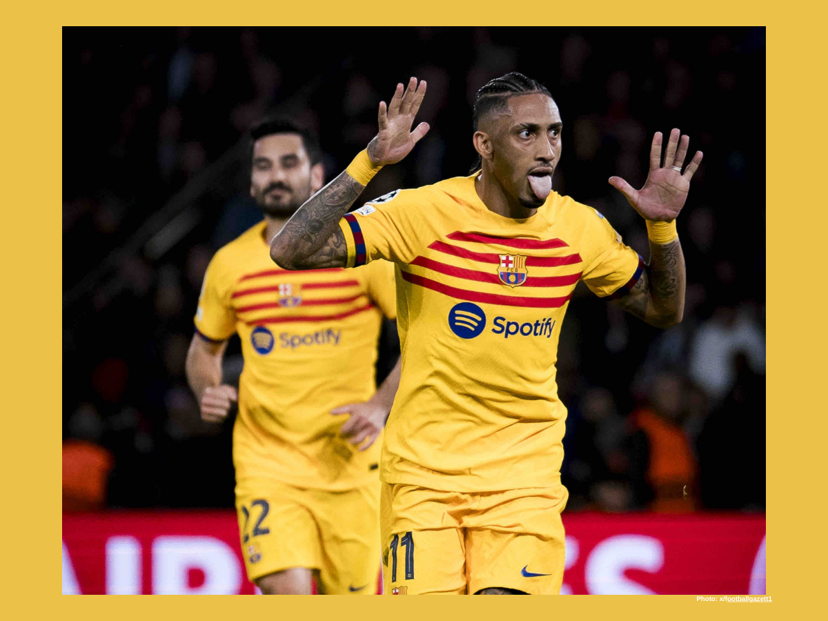 Video: Watch Raphinha's majestic outside-the-boot volley against PSG